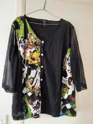 TS Taking Shape Womens Mesh 3/4 Sleeve Top Plus Size Large | eBay Australia