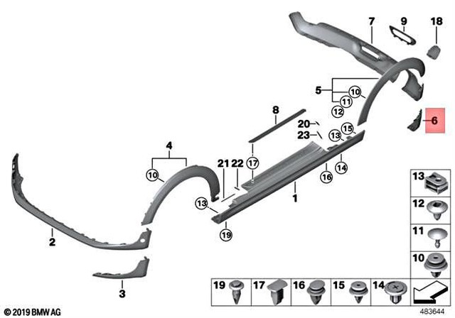 2014-2020 BMW Mini Cooper Black Band Rear Lower Left Driver Side ...