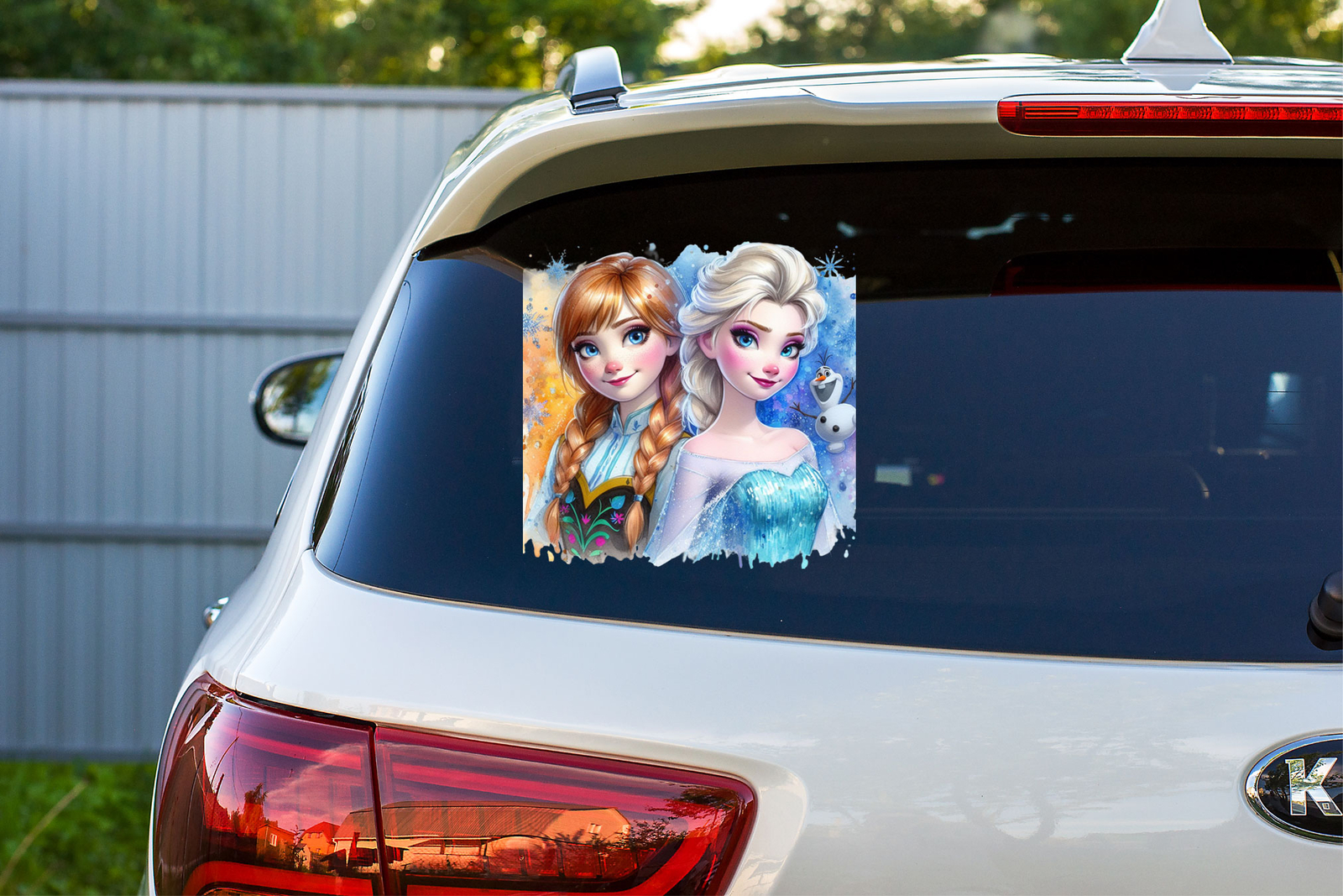 Princess Anna Elsa Splash Watercolour Wall Bedroom Nursery Vinyl ...