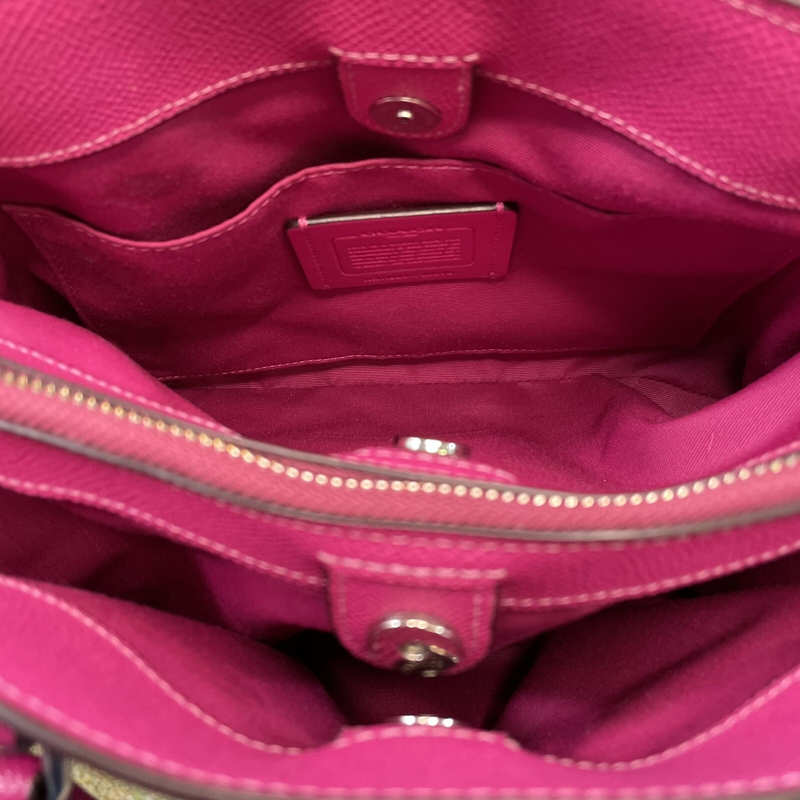 COACH SAGE CARRYALL F28976 SILVER/CERISE - Gem