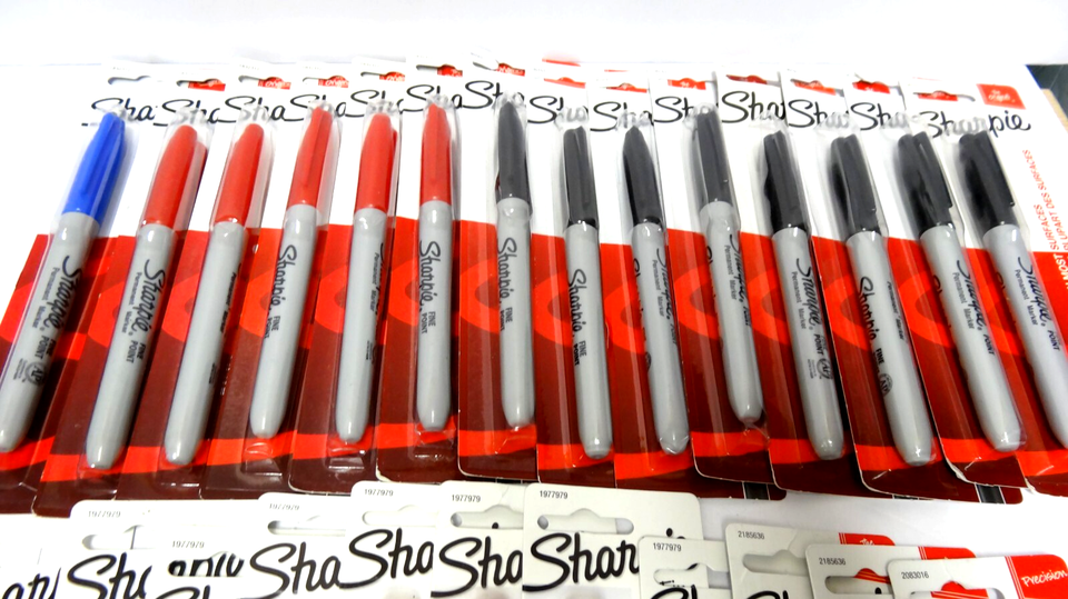 Sharpie Fine Point Permanent Marker Lot of 26 Blk/Orange Blue/Red ...