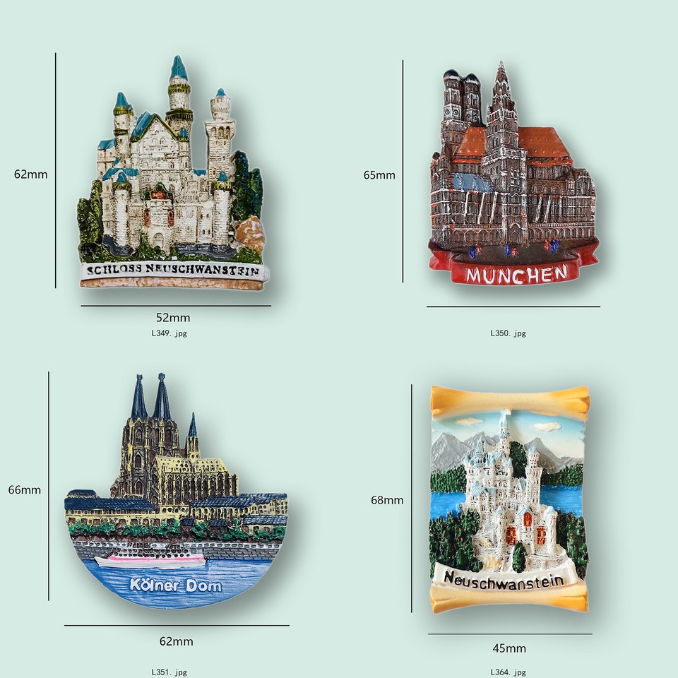 German Landmark Refrigerator Magnets Home Decor Fridge Stickers Germany ...