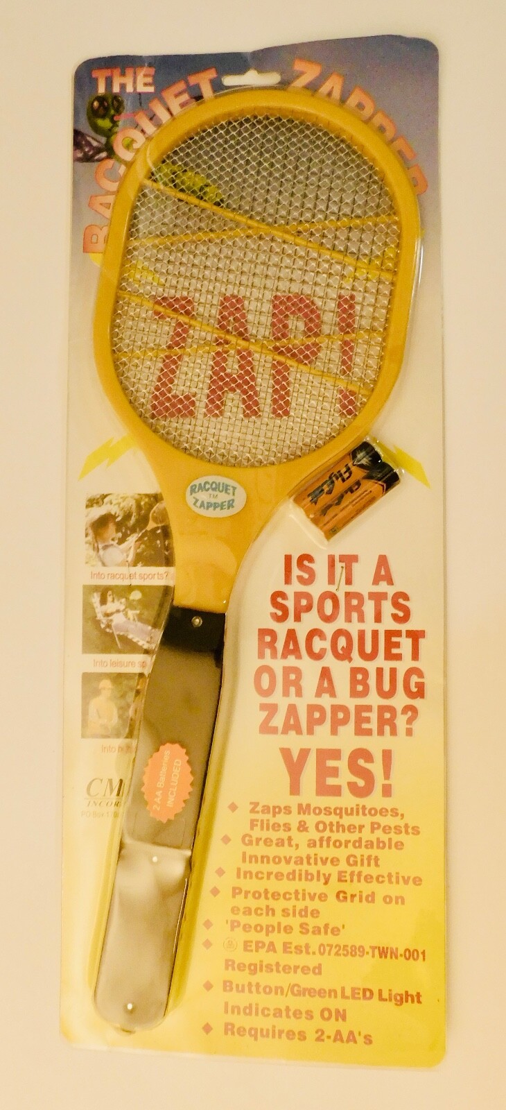 Vintage Novelty Racquet Zapper-Bug Zapper, New In Org. Packaging | eBay