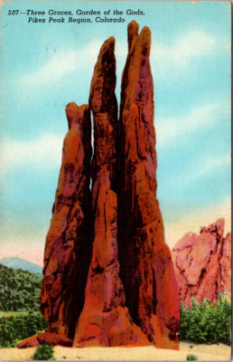 Vintage Postcard Three Graces Garden Of The Gods Colorado | eBay