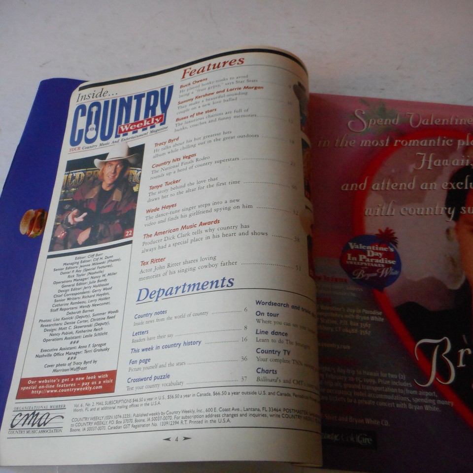 Tracy Byrd Covers Country Weekly Magazine January 1999 Tanya Tucker | eBay