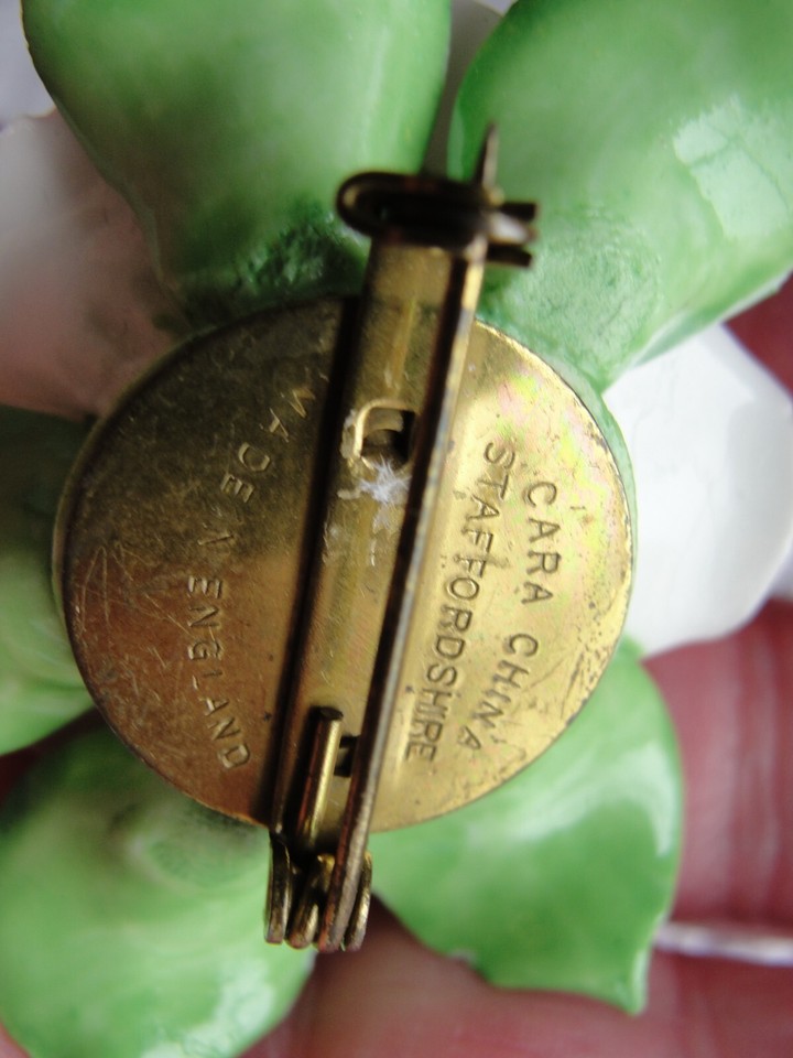 Vintage Cara China Brooch Rose Staffordshire England Yellow Creamy ...