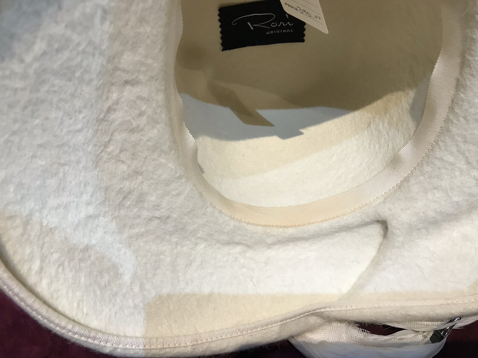 40s Felt Hat Bird White Feathers Vintage 60s Creme Roni Tilt High Crown ...