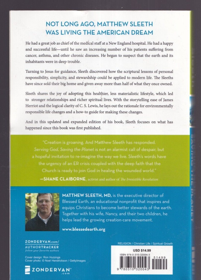 SERVING GOD, SAVING THE PLANET: By J. Matthew Sleeth (2013 Trade PB){J2 ...