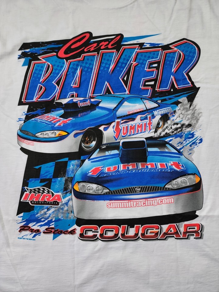 Vintage Carl Baker Shirt Mens XL Drag Racing Summit IHRA Motorsports ...