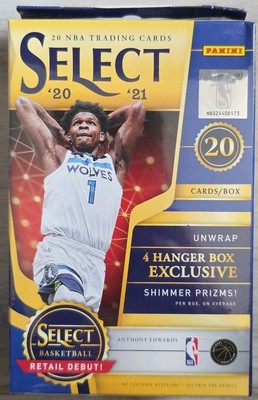 2020-21 Select Basketball Hanger Box 20 Card Box Shimmer Prizms Brand ...