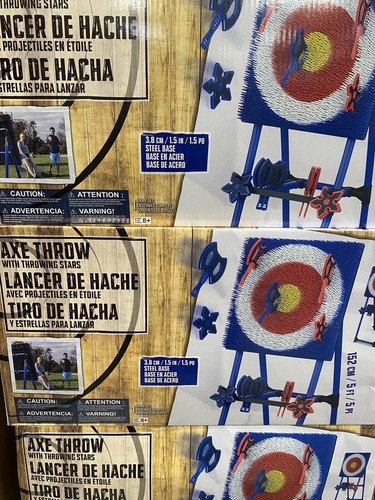 Axe Throw Set 8 Axes Outdoor Indoor Target Game Portable Folding Steel ...