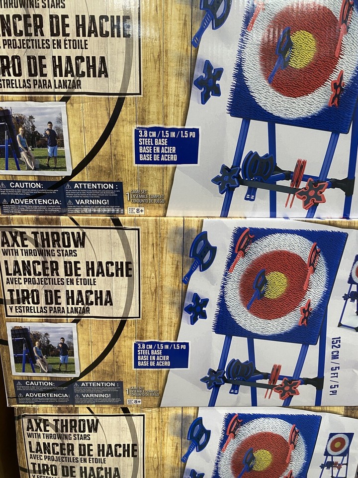 Axe Throw Set 8 Axes Outdoor Indoor Target Game Portable Folding Steel ...