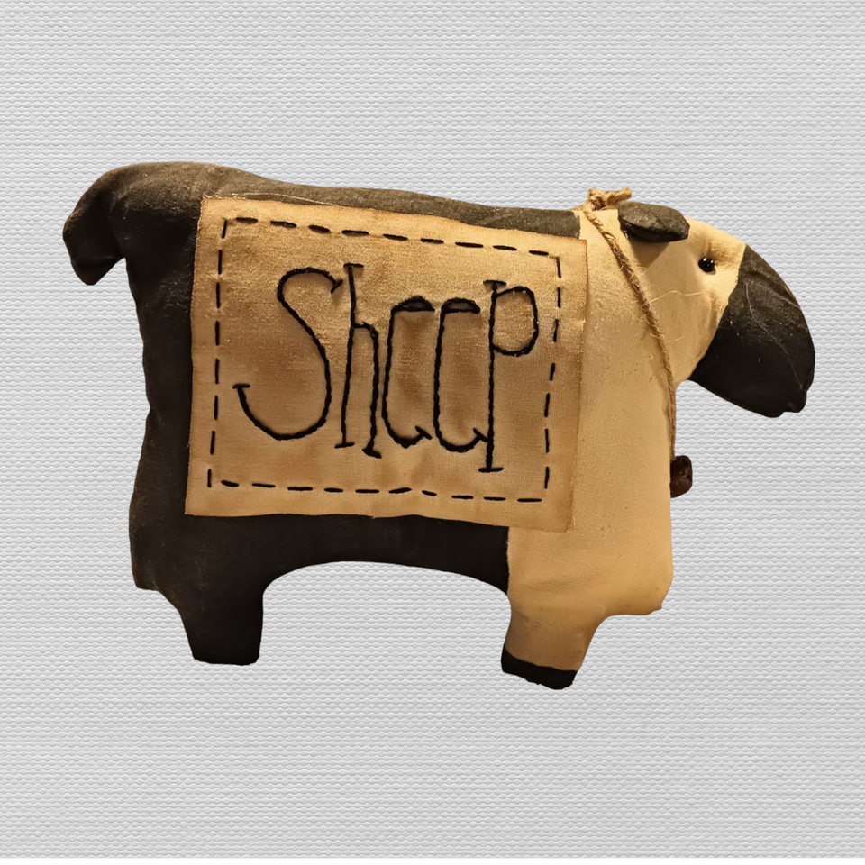 PRIMITIVE--RUSTIC--FARM--SHEEP with RUSTY BELL--#103D | eBay