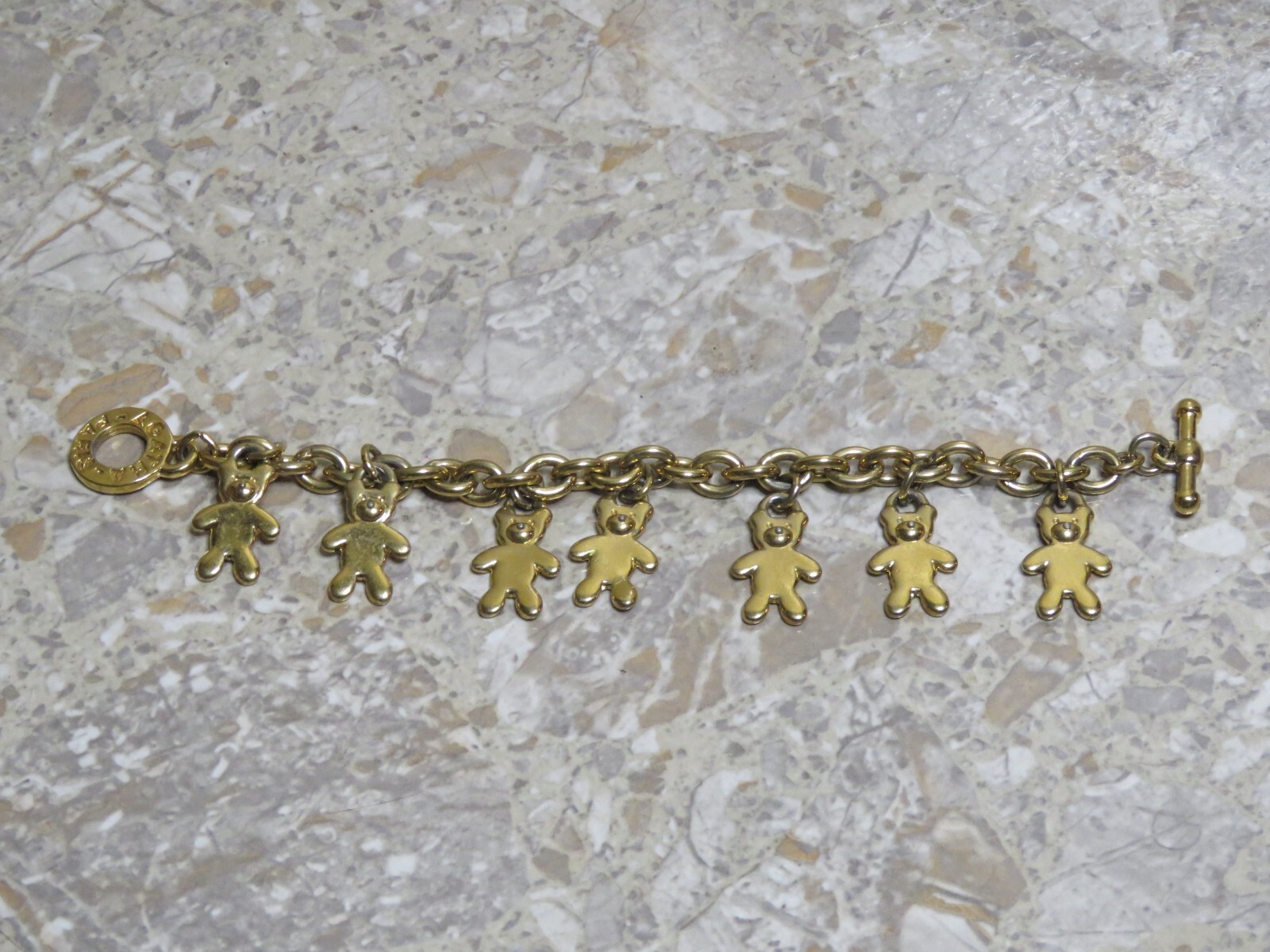 Agatha Paris Gold Tone Teddy Bear Lock 7 Charm Bracel… - Gem