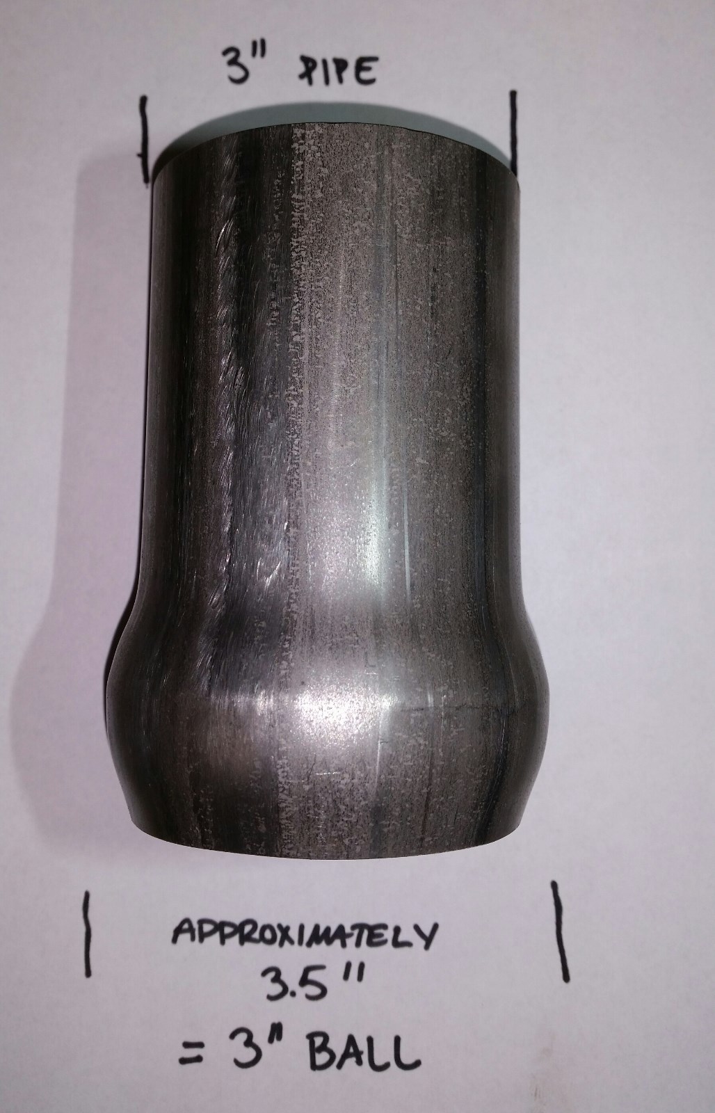 1 x 3"Ball Header to 2.5"ID 409 Stainless 2 Bolt Socket Collector ...