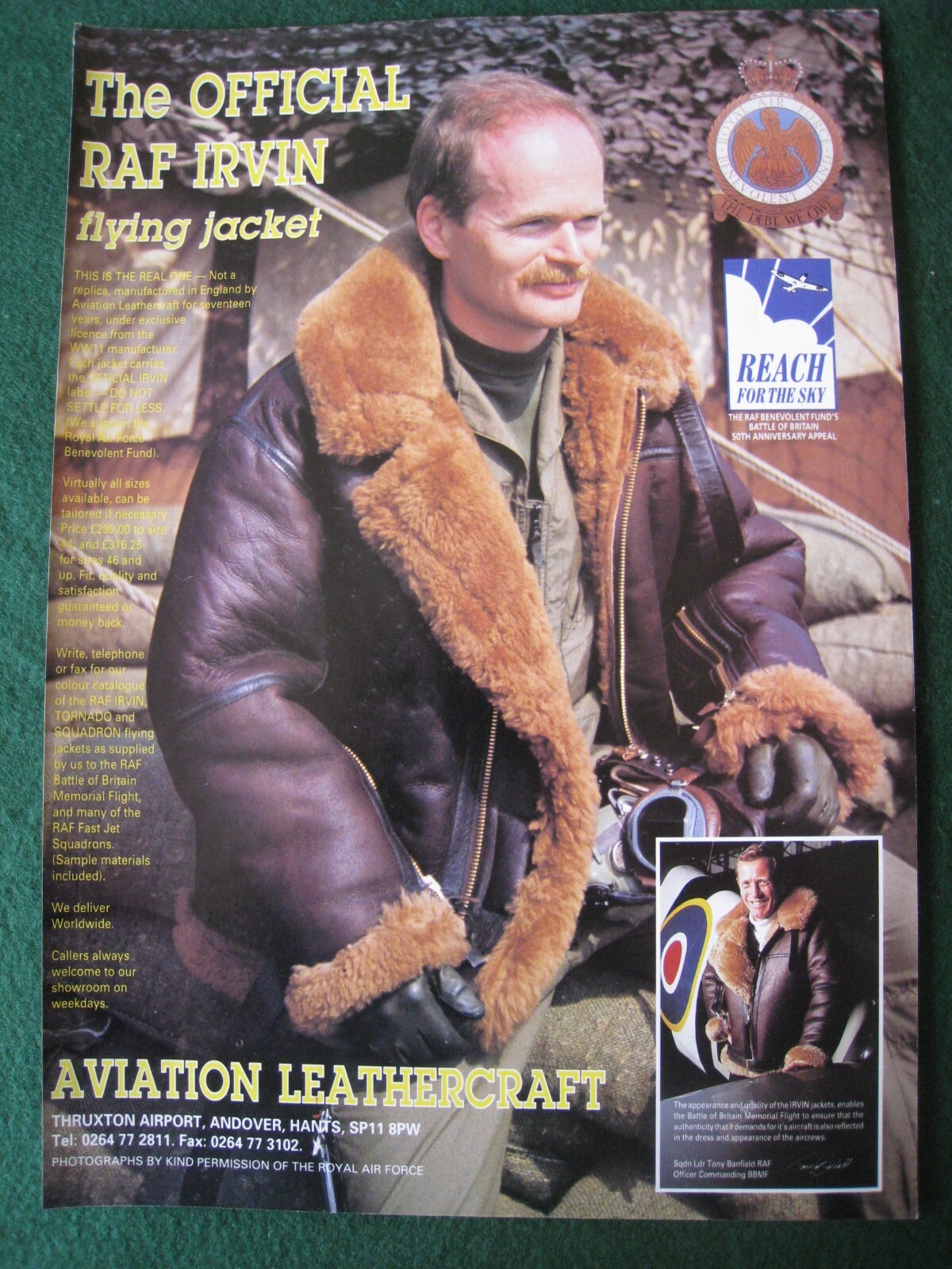 ROYAL AIRFORCE THE OFFICIAL RAF IRVIN FLYING JACKET AVIATION ADVERT A4 ...