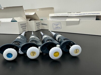 4 Gilson Pipetman Single-Channel Pipette Set P1000 P200 P100 P20 uL ...