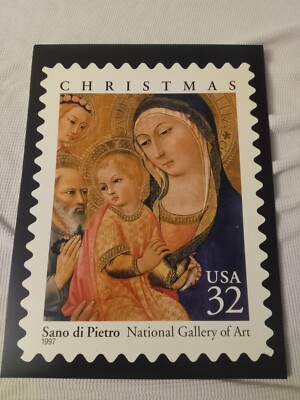 Poster Card for 1997 USPS 32 Cent Stamp Madonna And Child Promotion ...
