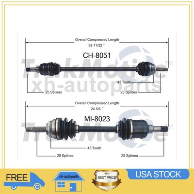 Fits 1995~1999 Dodge Avenger 2X Front TrakMotive CV Axle Shaft XH | eBay