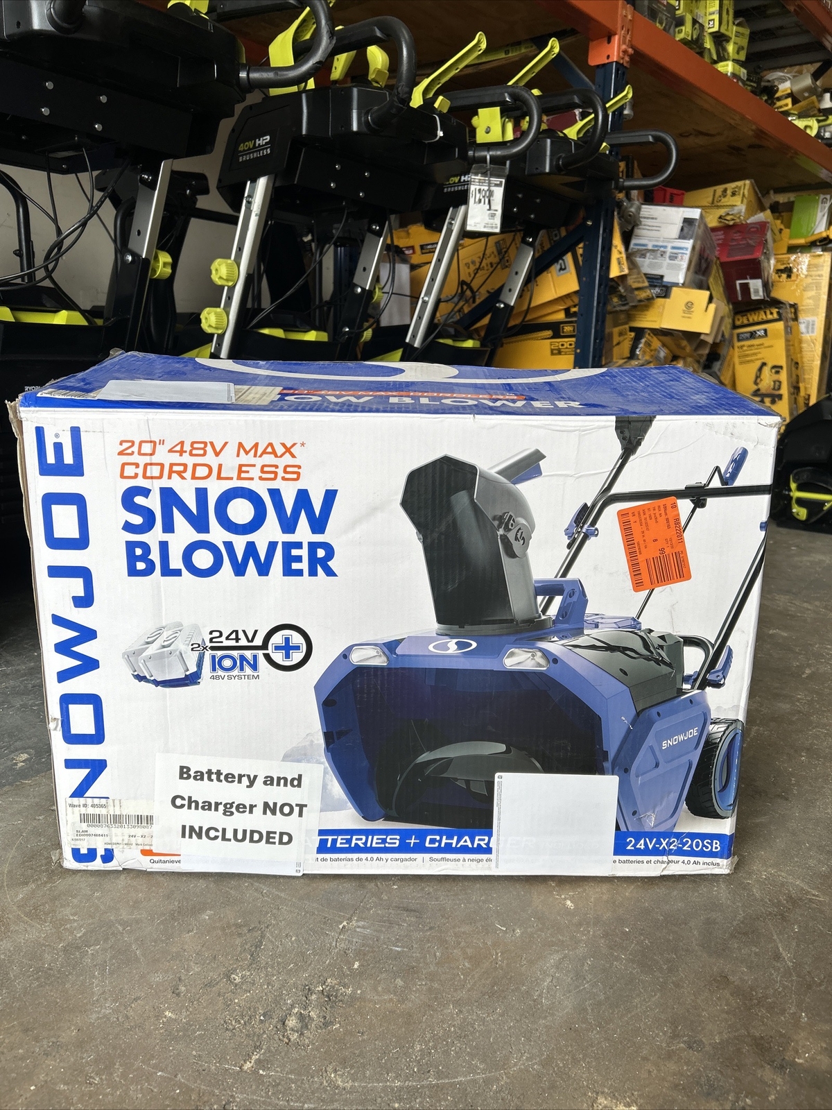Snow Joe 24V-X2-20SB 48-Volt iON+ Cordless Snow Blower Kit | 20-Inch ...