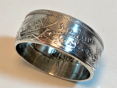 Canada Ring Silver 50 Cent Piece Canadian Coin Ring 1937-1958 - Hand ...