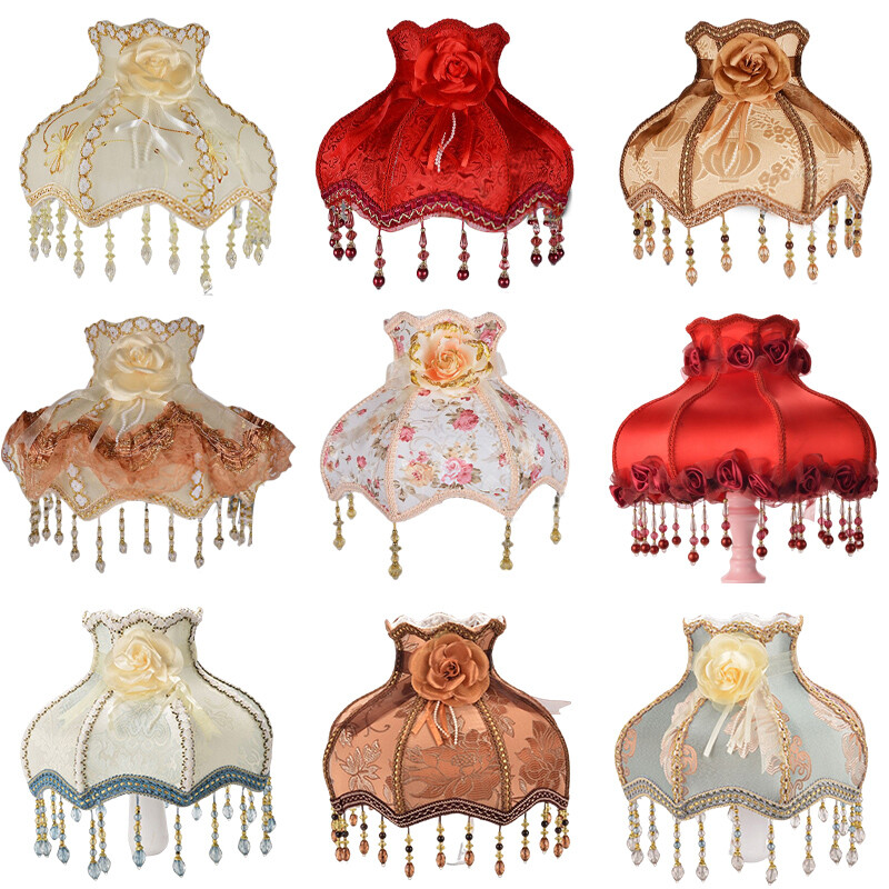 Luxury European Light Shades Fringe Crystal LampShades Table Lamp Home ...
