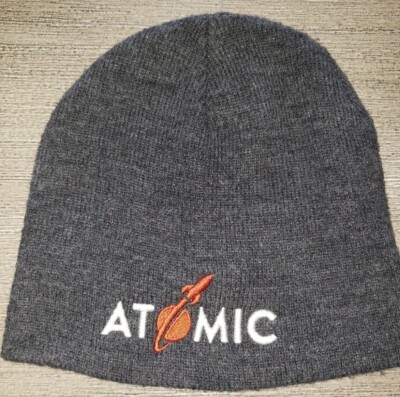 mens ATOMIC dark gray/black WINTER BEANIE HAT one size fits most BAYSIDE brand | eBay
