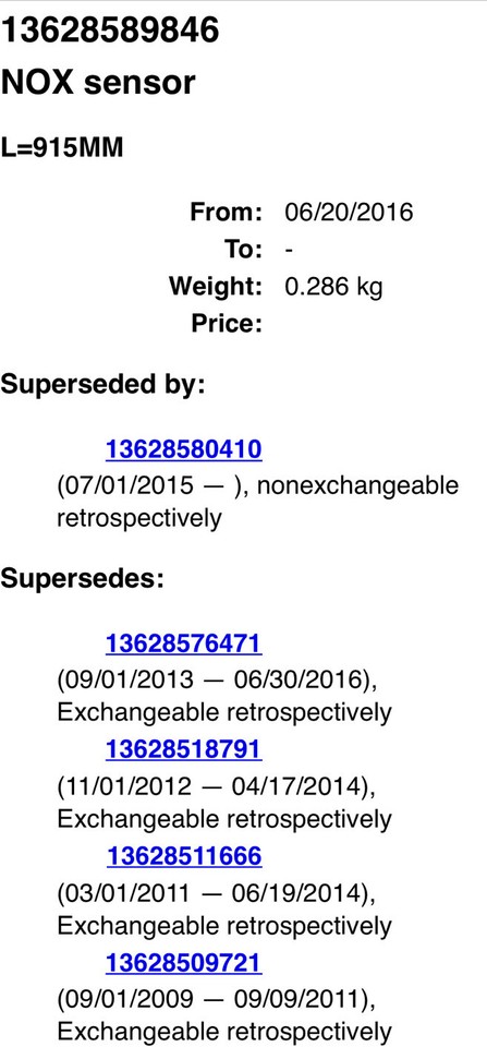 BMW NOX SENSOR FRONT PN 13628589846 OEM | eBay