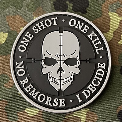 SNIPER ONE SHOT ONE KILL PVC Patch w/Hook Back SHOT Show Military ...