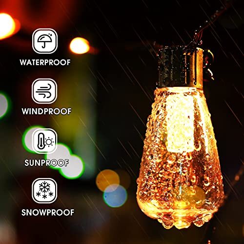 Smart Outdoor String Lights, 50ft APP Control LED Patio Lights Waterproof Caf... | eBay