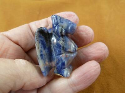 Y-GAR-564 Blue gray sodalite statue GARGOYLE gemstone figurine Gothic ...