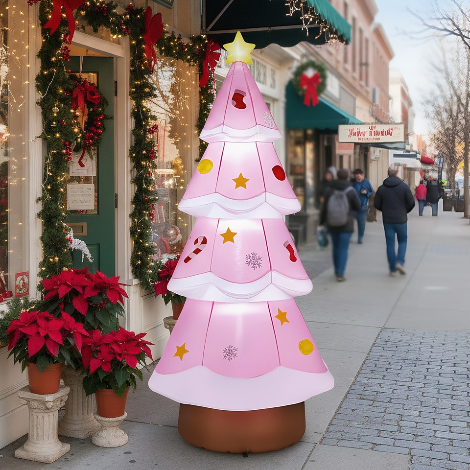 7.2 / 7.5FT Christmas Tree Inflatable Set Decorations for Outdoor Xmas ...