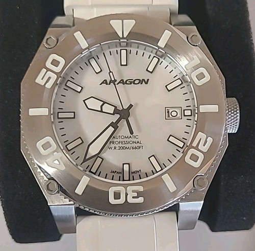 Aragon Armour NH35 Automatic Watch 44MM Mother of Pearl Dial A532, MINT ...