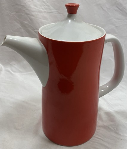 Vintage / Antique Sango Red & White Coffee Pot Or Tea Pitcher Made In ...