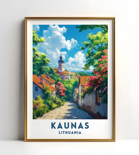 Kaunas Lithuania Travel Print, Lithuanian Wall Art, Wall Lizard Poster ...