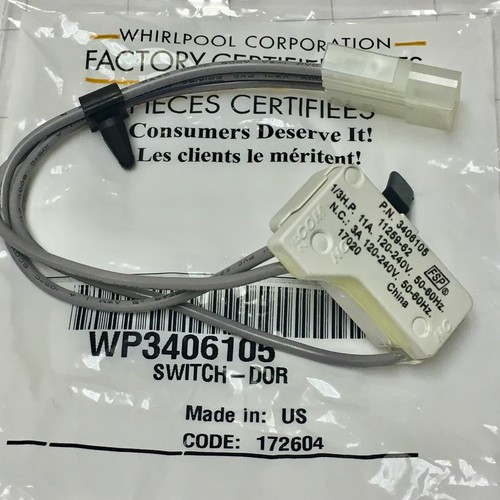 WP3406105 Genuine OEM Whirlpool Kenmore Dryer Door Switch 3406105 ...