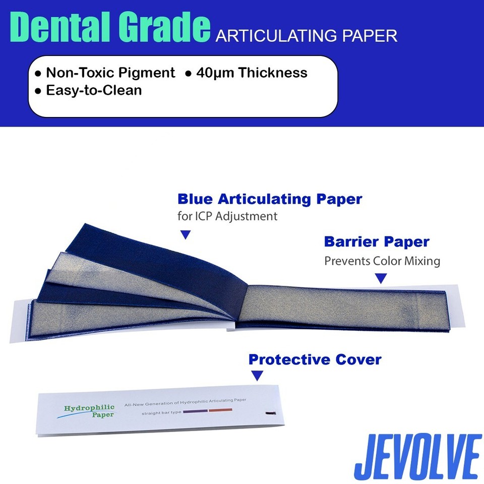 Dental Articulating Papers Double Sided Strips Red/Blue Thin/Think Bite ...