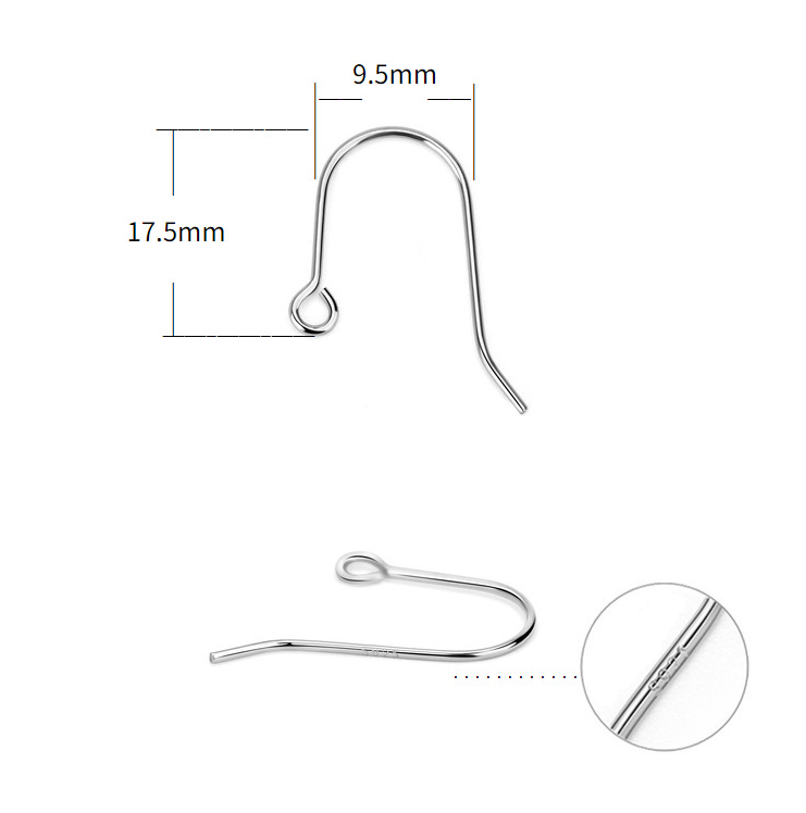 Sterling Silver French Hook Earwires (10pcs) 925 Stamped 22g wire Made ...