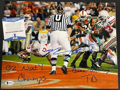 MAURICE CLARETT SIGNED OHIO STATE 11x14 Photo Beckett COA INSCRIBED 02 ...