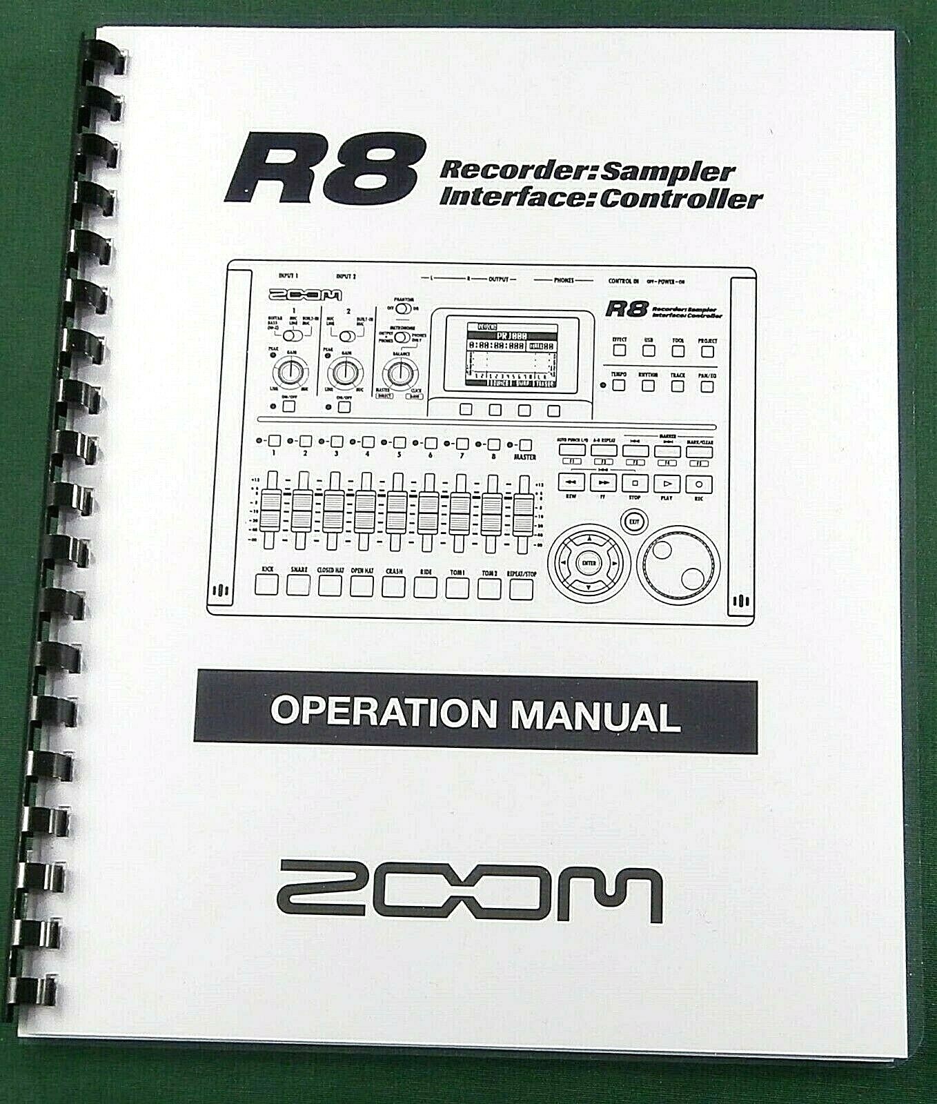 Zoom R8 Operation Manual: Comb Bound & Protective Covers! | eBay