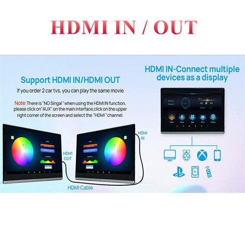 14'' Car Rear Headrest TV Monitor 2+32GB WIFI Bluetooth Rotatable ...