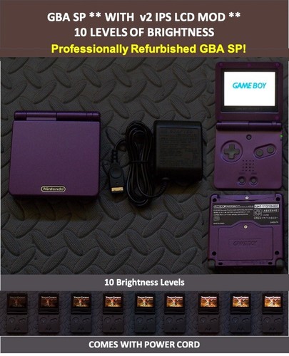 Nintendo Game Boy Advance GBA SP IPS MOD System 10 Level Brightness ...