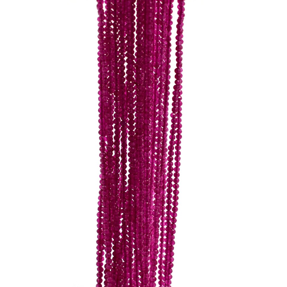 Naturel Rondelle Micro Chaud Rose Calcédoine à Facettes 2mm Perle Pour ...