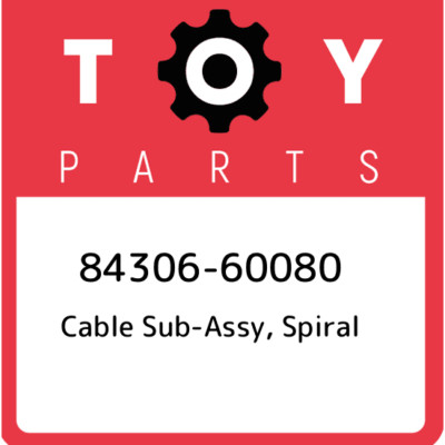 84306-60080 Toyota Cable sub-assy, spiral 8430660080, New Genuine OEM ...