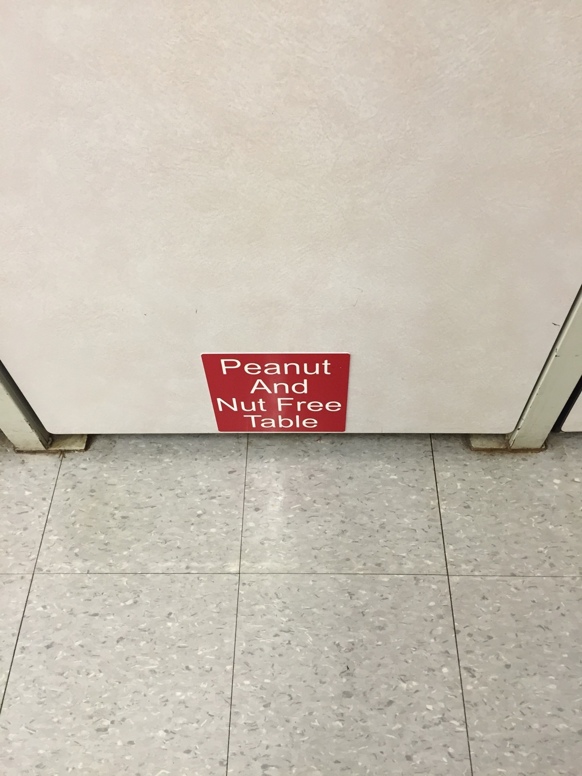 Rowmark Engraved Red/White Peanut / Nut Free Table. Safety Sign For ...