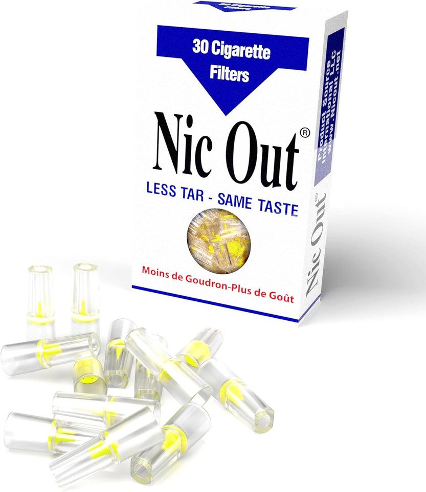 10 Packs NIC-OUT Cigarette (300 Disposable Filters) + 5 FREE LIGHTERS ...