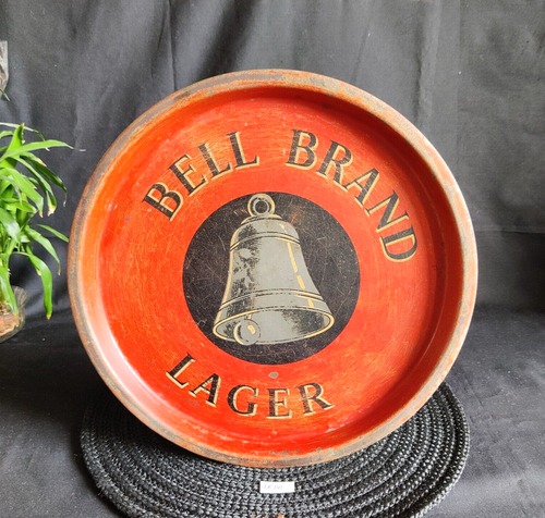Vintage Bell Brand Lager Beer Advertising Tin Tray Old Barware ...