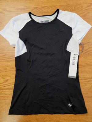 Lija Style Womens XS Sport Athletic Stretchy Top Black 14A-1984RI FAST ...