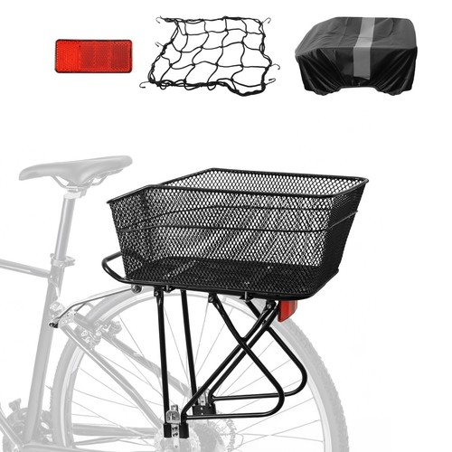 Rear Bike Rack with Basket, Aluminum Alloy Bike Back Rack, Universal ...