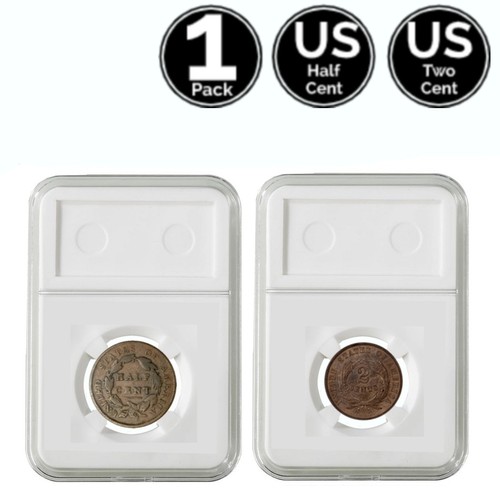 1 Pack 23mm Slab Coin Snap Holder 4 US Classic Braided Hair Half Cent ...